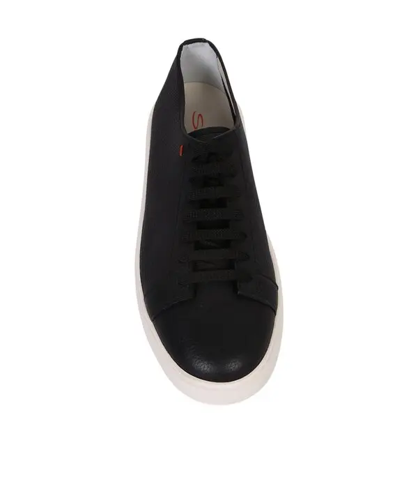 Santoni Round Toe Lace-up Sneakers - Black