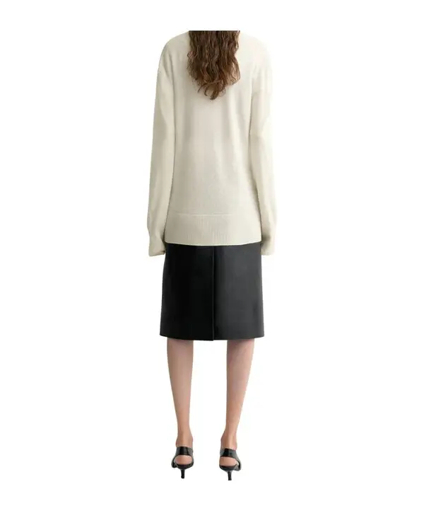 TOTEME V-neck Knitted Jumper - Beige