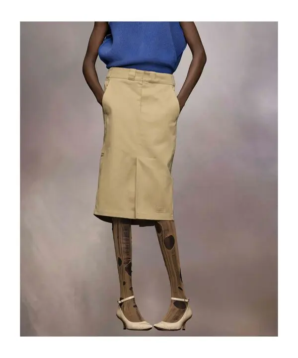 MAISON MARGIELA Chino Skater Midi Skirt - Camel
