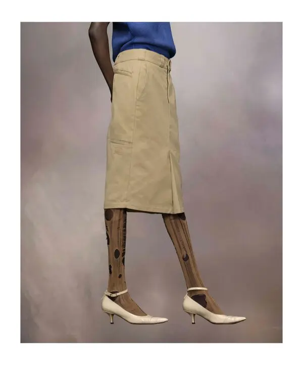 MAISON MARGIELA Chino Skater Midi Skirt - Camel