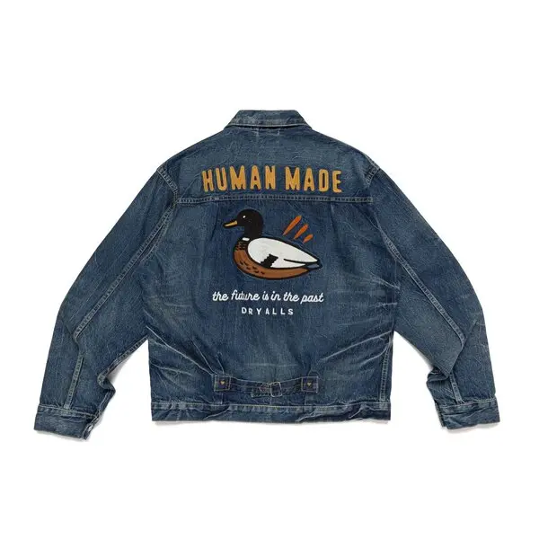 HUMAN MADE Denim Work Jacket With Embroidered Duck Motif - Indigo
