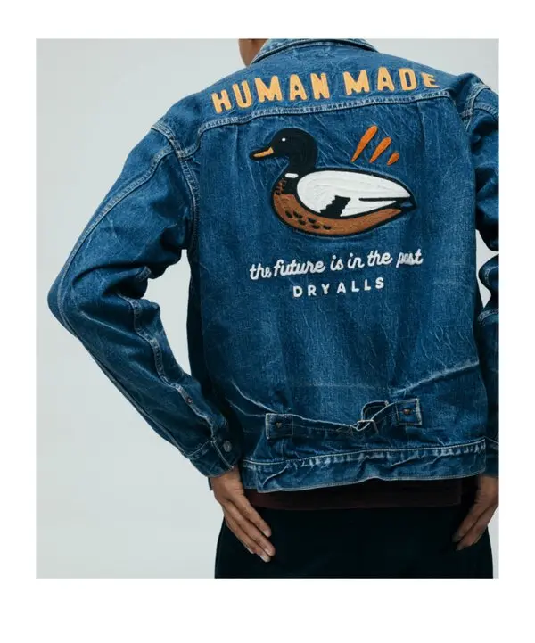 HUMAN MADE Denim Work Jacket With Embroidered Duck Motif - Indigo