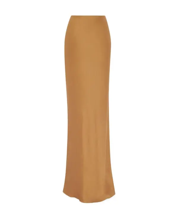 Saint Laurent Low Waist Maxi Skirt - Brown