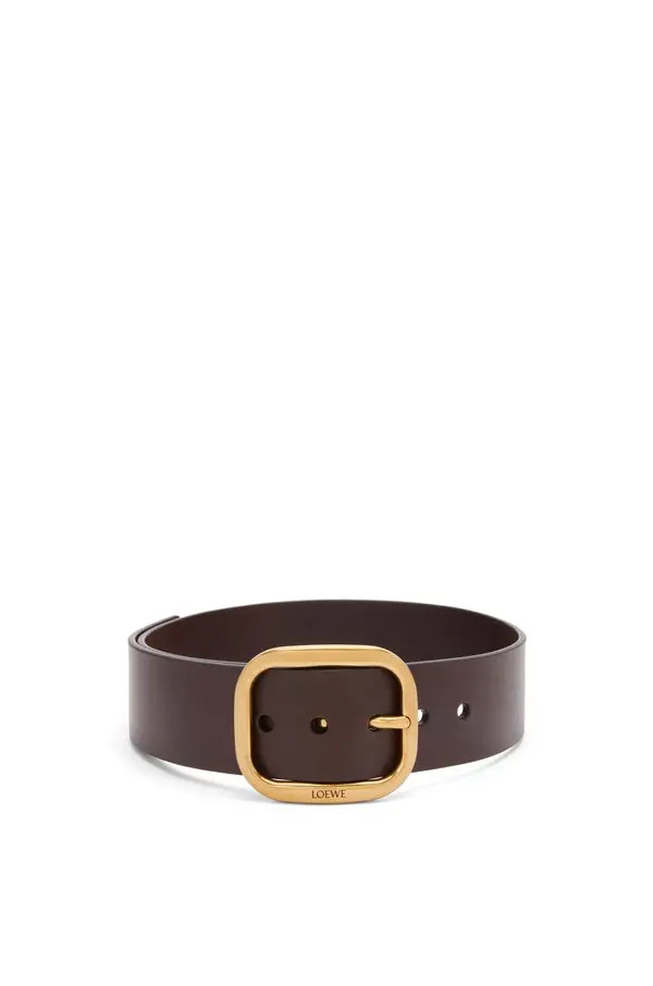 Loewe Logo Engraved Buckled Belt - Dark Brown