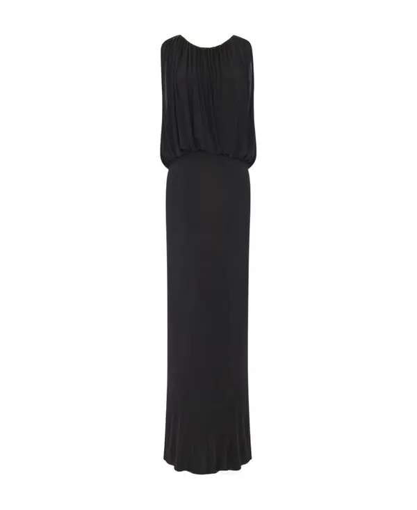 Saint Laurent Sleeveless Pleated Maxi Dress