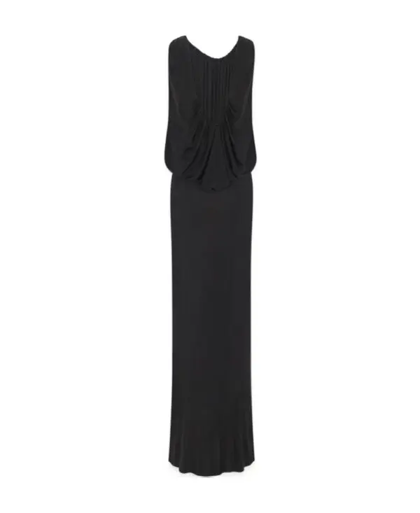 Saint Laurent Sleeveless Pleated Maxi Dress