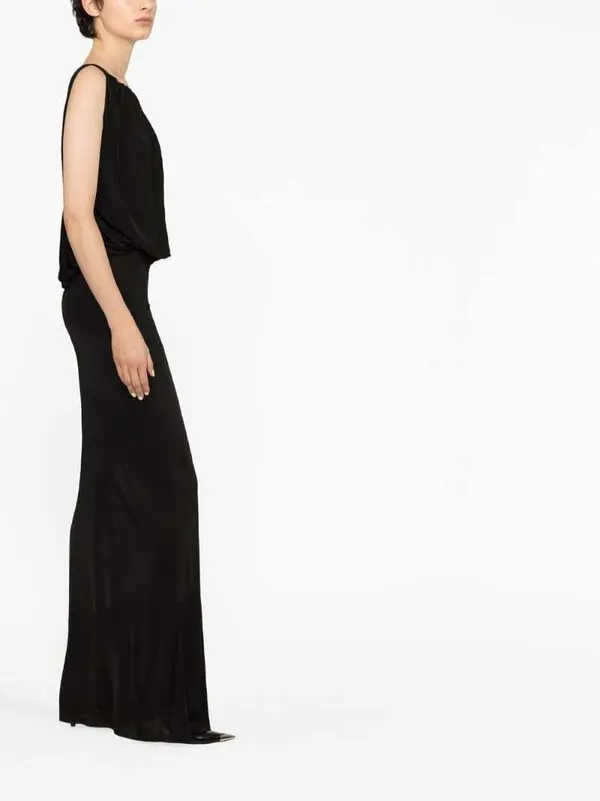 Saint Laurent Sleeveless Pleated Maxi Dress