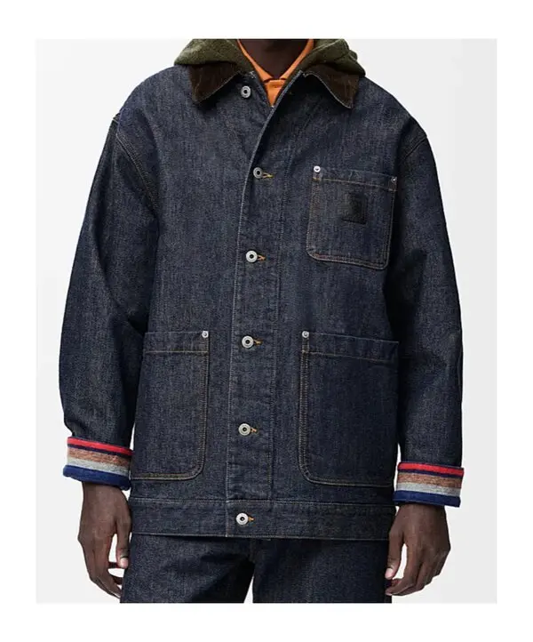 Loewe Denim Jacket With Corduroy Collar - Black