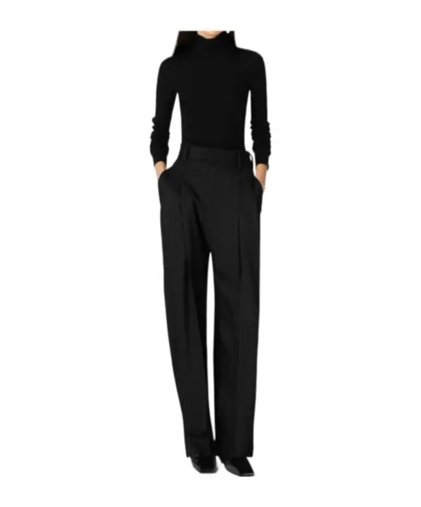 Bottega Veneta Viscose And Silk Twill Straight Trousers - Black