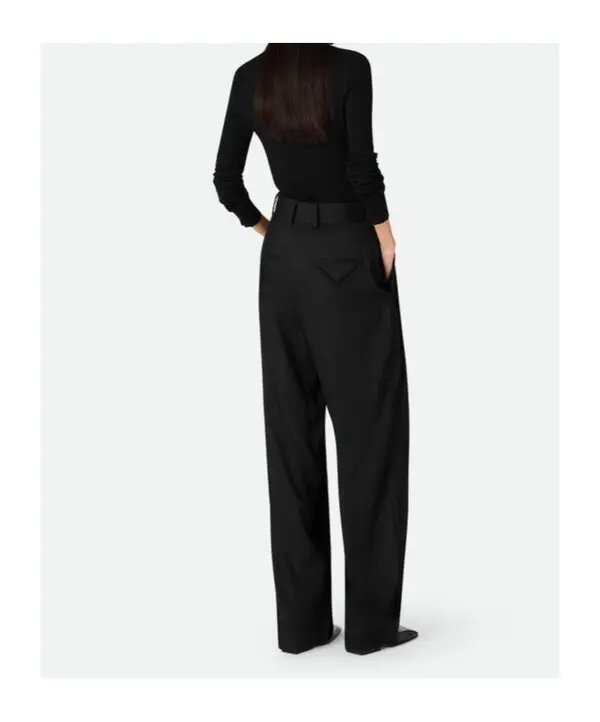 Bottega Veneta Viscose And Silk Twill Straight Trousers
