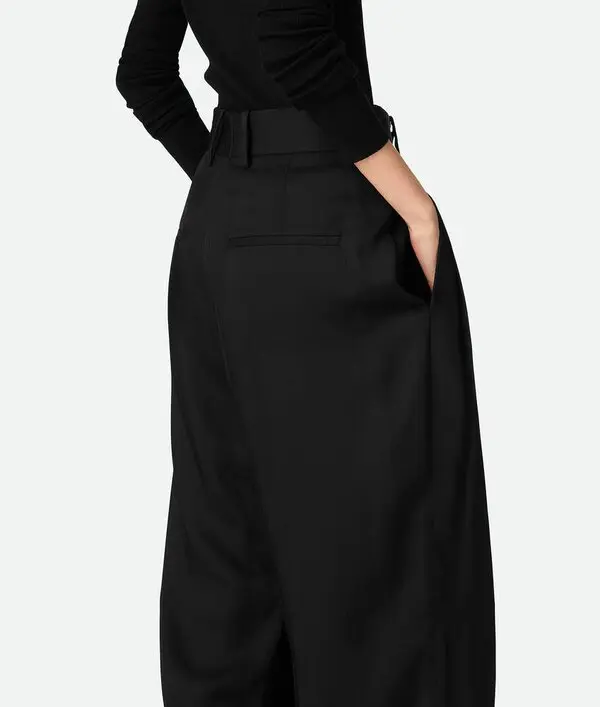 Bottega Veneta Viscose And Silk Twill Straight Trousers