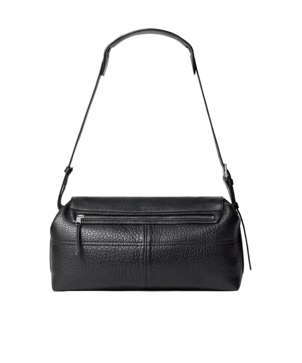 LEMAIRE Flap Metal-clip Leather Shoulder Bag - Black