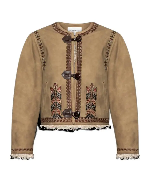 Isabel Marant Étoile Embroidered Fleece Jacket - Brown