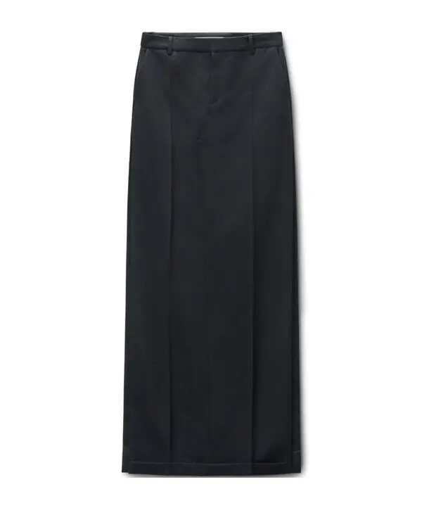 Alexander Wang Mid Rise Tailored Maxi Skirt - Black