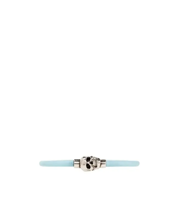 Alexander McQueen Skull Charm Cord Bracelet - Blue