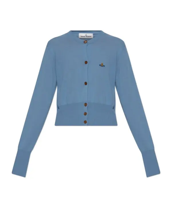 VIVIENNE WESTWOOD Orb Logo Buttoned Cardigan - Blue
