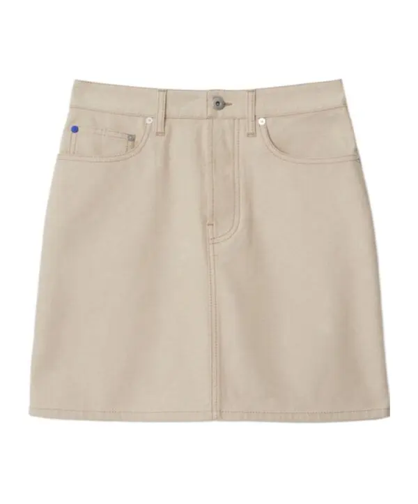 Burberry Equestrian Knight Denim Mini Skirt