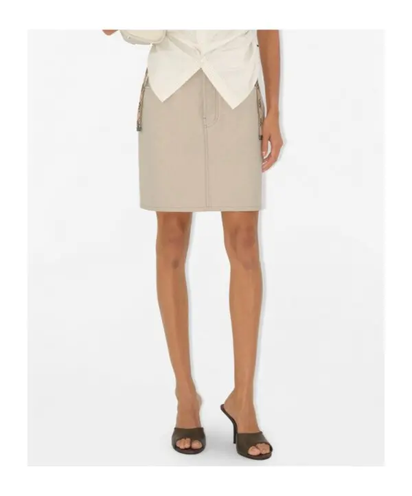 Burberry Equestrian Knight Denim Mini Skirt