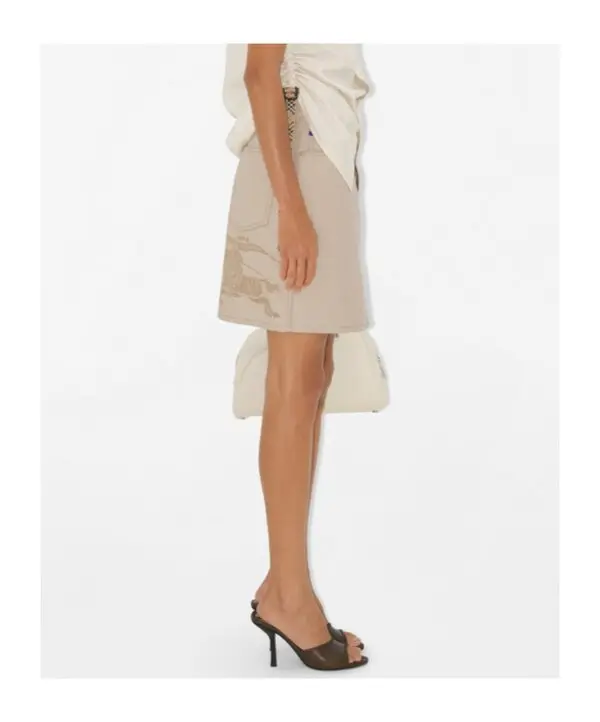 Burberry Equestrian Knight Denim Mini Skirt