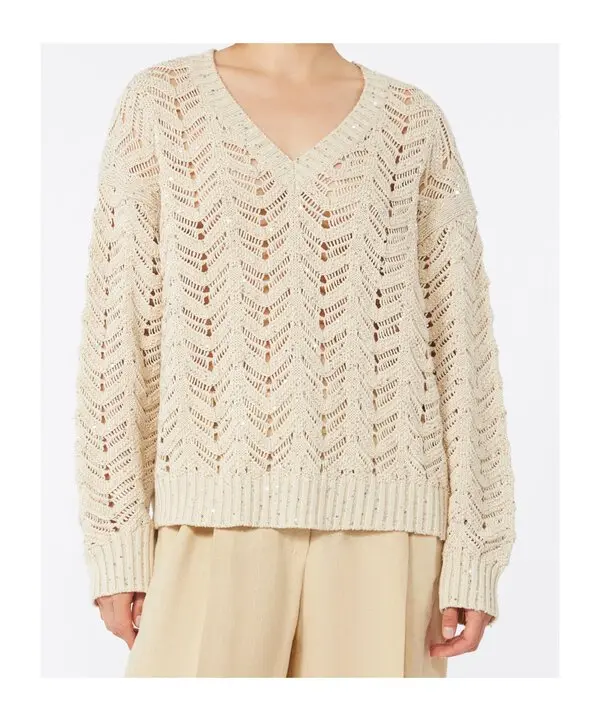 Max Mara Felino V-neck Openwork Jumper