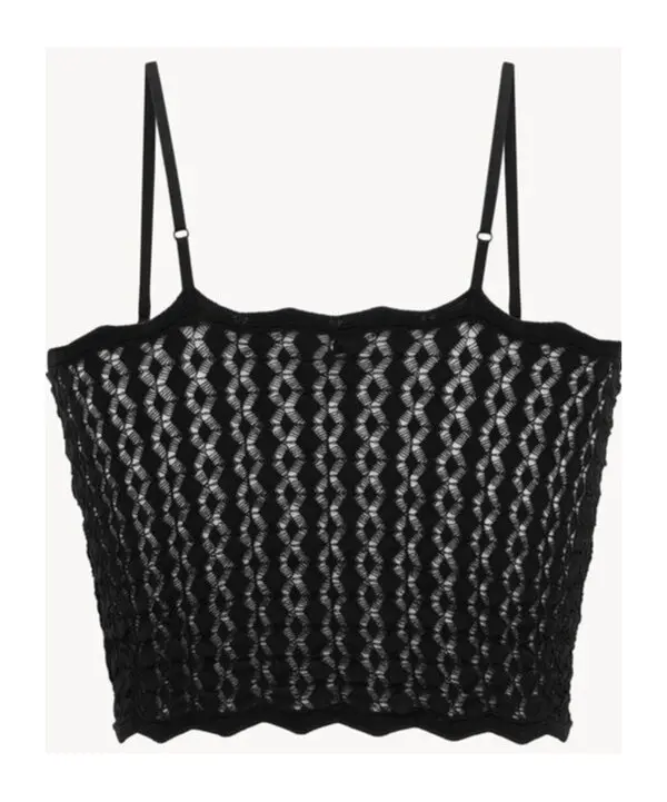 Saint Laurent Pointelle Knit Crop Top - No