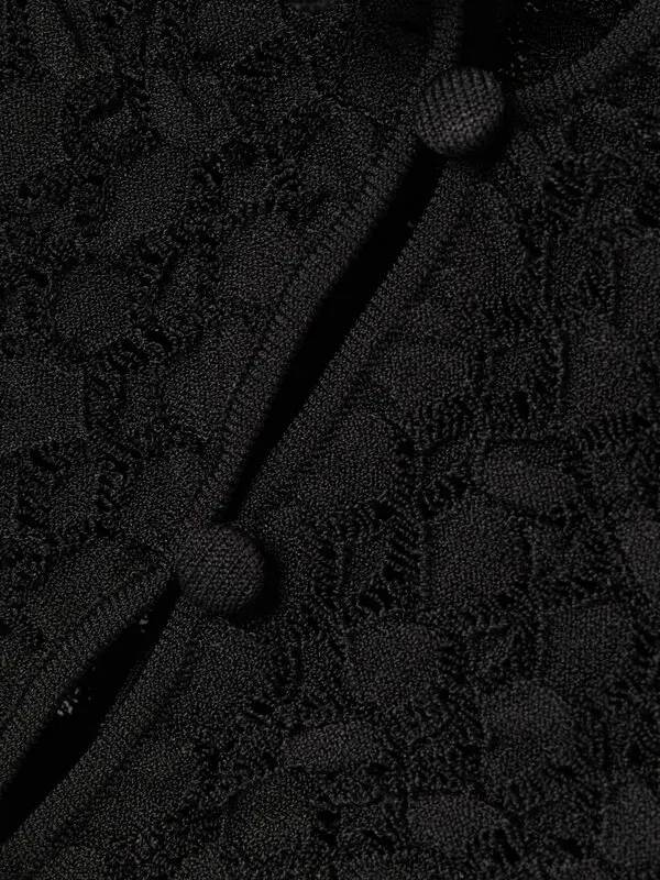 Saint Laurent Pointelle Knit Crop Top - No