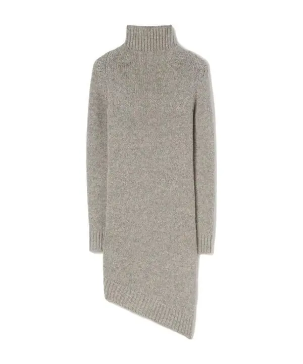 JIL SANDER Asymmetrical Roll Neck Pullover - Gray