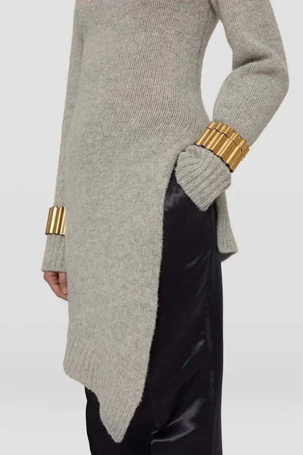 JIL SANDER Asymmetrical Roll Neck Pullover - Gray