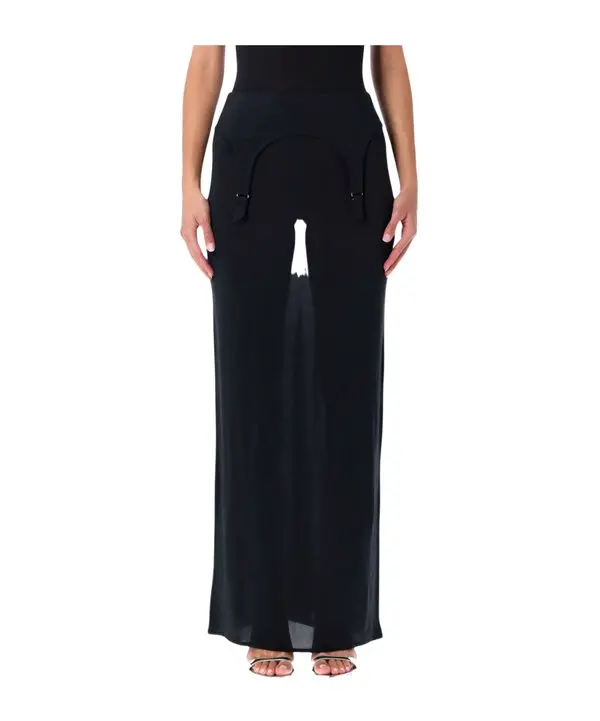 JEAN PAUL GAULTIER Maxi Lingerie Skirt With Garter Detailing - Black