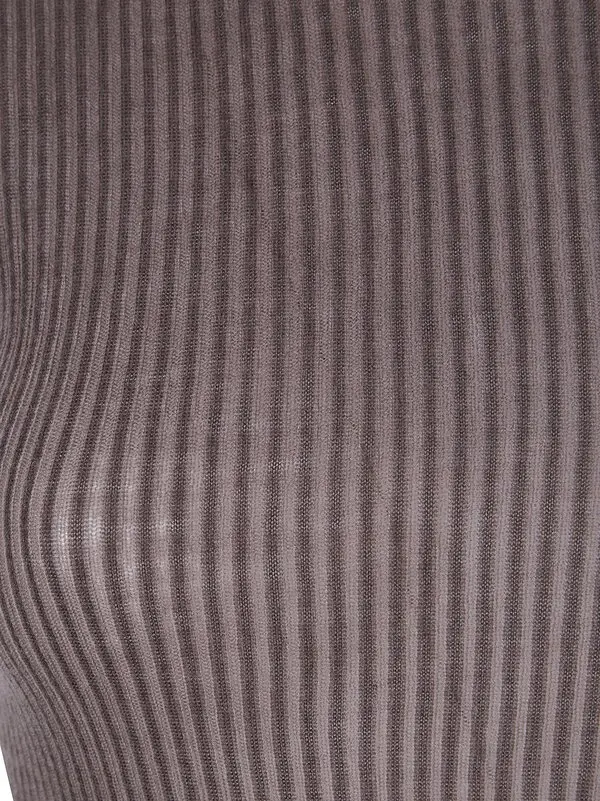 UMA WANG Sleeveless Ribbed Top - Brown