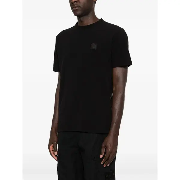 Stone Island Logo Patch Crewneck T-shirt - Black