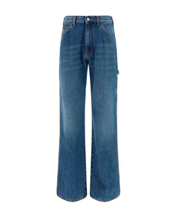 Alexander McQueen Logo Embroidered Straight Leg Jeans