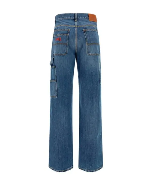 Alexander McQueen Logo Embroidered Straight Leg Jeans