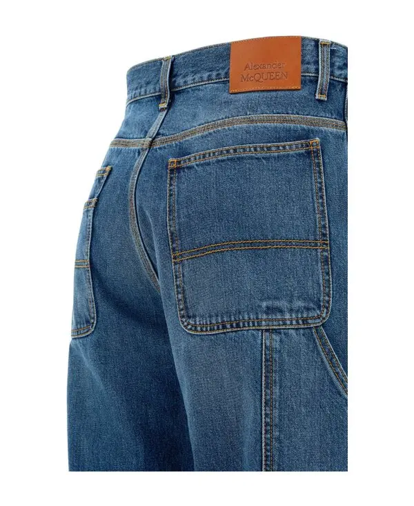 Alexander McQueen Logo Embroidered Straight Leg Jeans