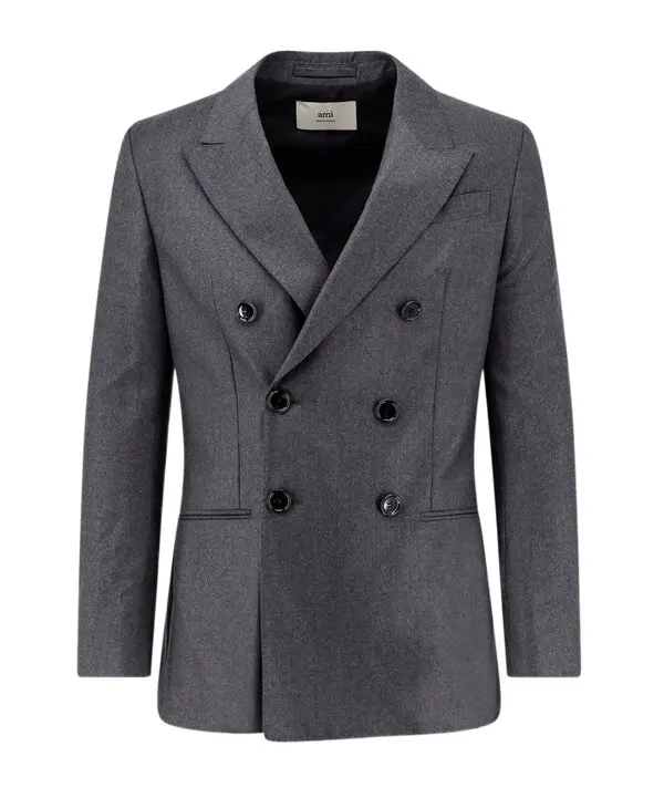 Ami Double Breasted Tailored Blazer - Black