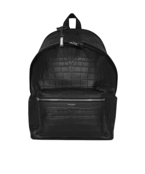 Saint Laurent Croc Effect Backpack - Black