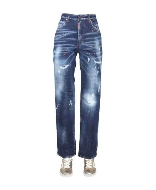 Dsquared2 Distressed Straight-leg Jeans