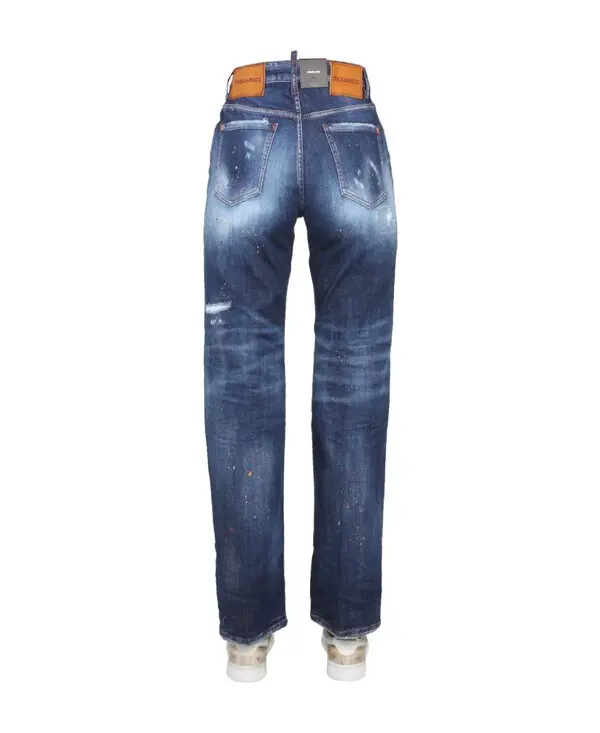 Dsquared2 Distressed Straight-leg Jeans
