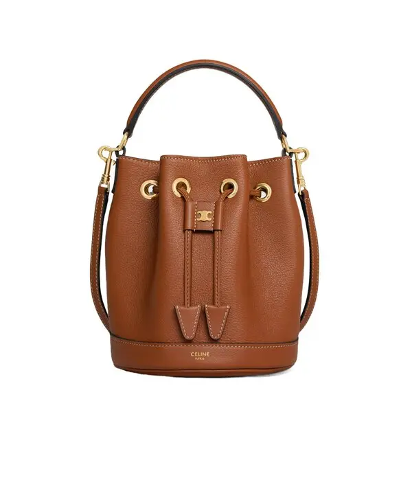 Celine Teen Clara Bag In Supple Grained Calfskin - Tan