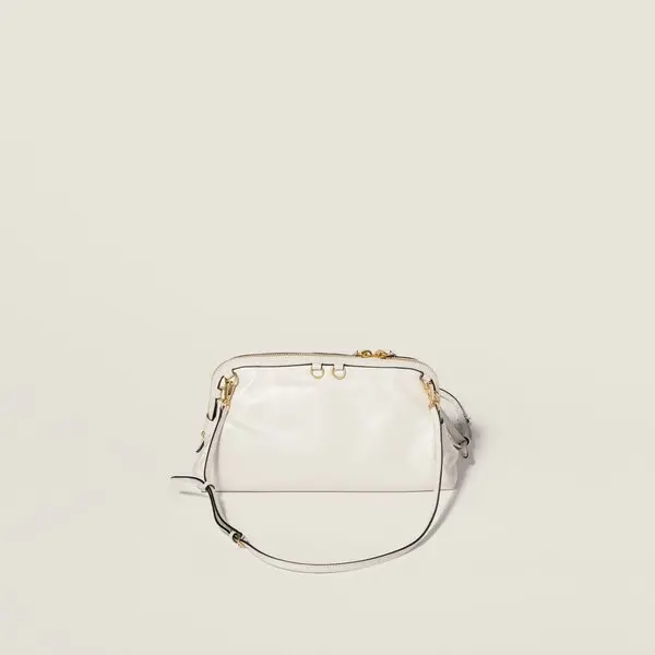 Miu Miu Caprice Shiny Leather Clutch - White