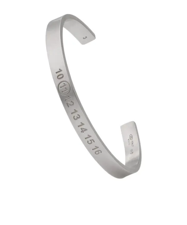MAISON MARGIELA Semi Matt Sterling Numeric Cuff Bracelet - Silver