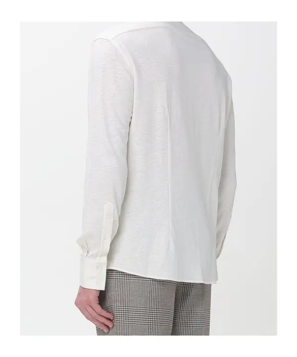 Brunello Cucinelli Spread Collar Mélange Jersey Shirt - White