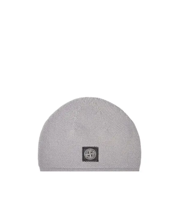 Stone Island Beanie With Compass Patch - Cement Color