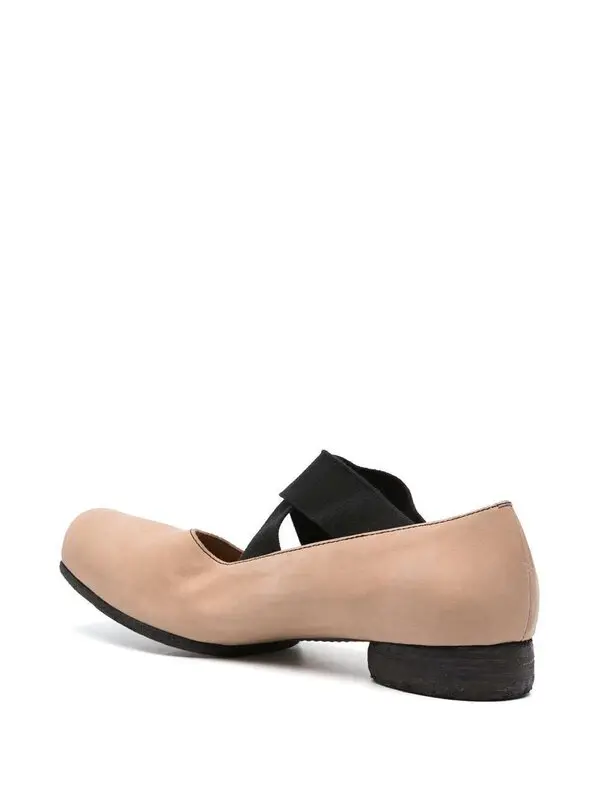 UMA WANG Square-toed Ballet Flats With Criss-cross Straps - Black