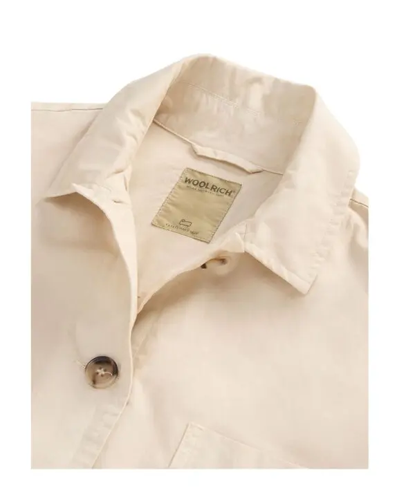 Woolrich Garment-dyed Overshirt With Elasticated Belt - Beige
