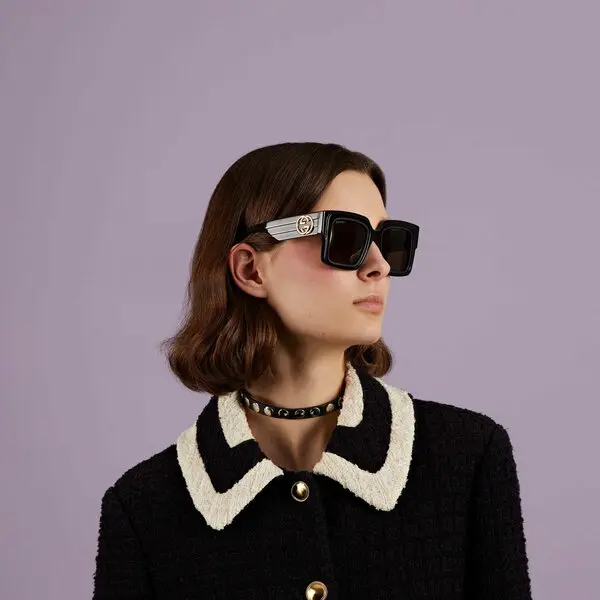 Gucci Oversized Acetate Frame Sunglasses
