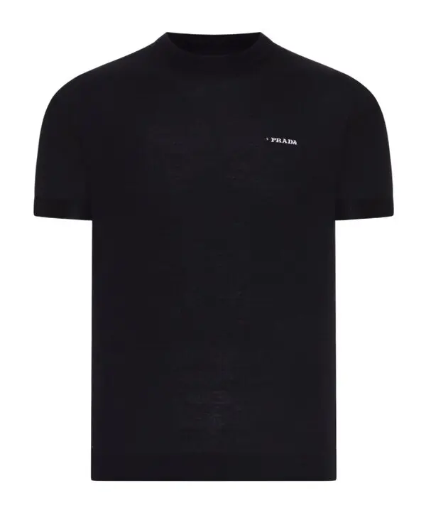 Prada Logo Detailed Short-sleeved T-shirt - Black