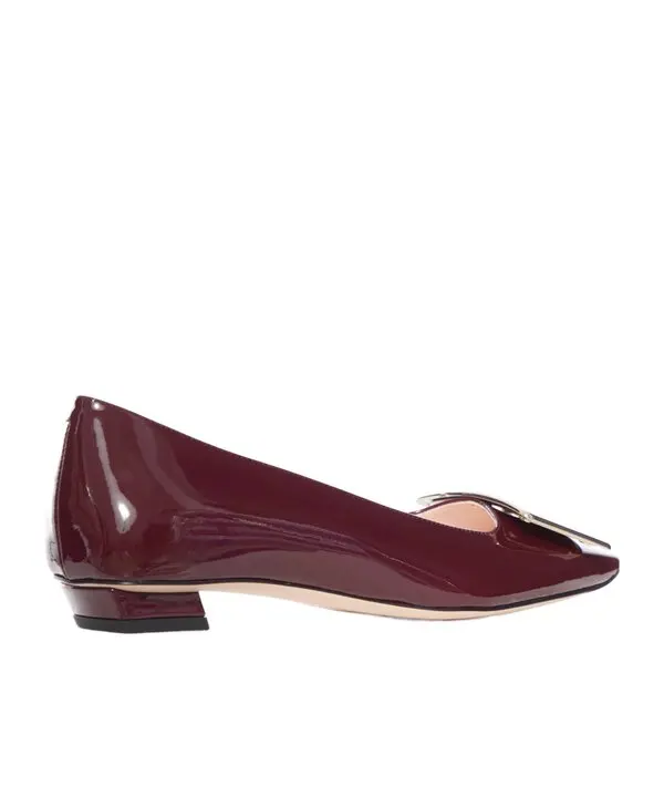 ROGER VIVIER Belle Buckled Ballerina Flats - Bordeaux