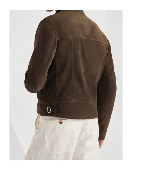 Brunello Cucinelli Suede Biker Jacket
