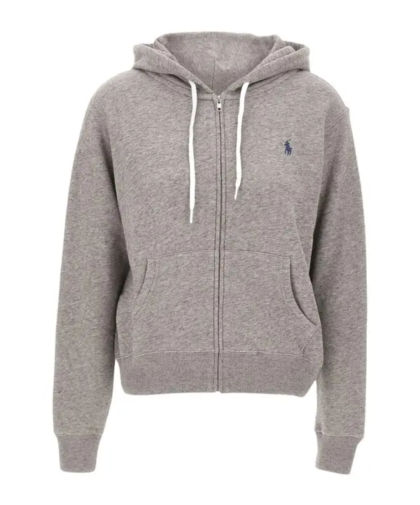 Polo Ralph Lauren Full-zip Hoodie With Drawstring - Gray